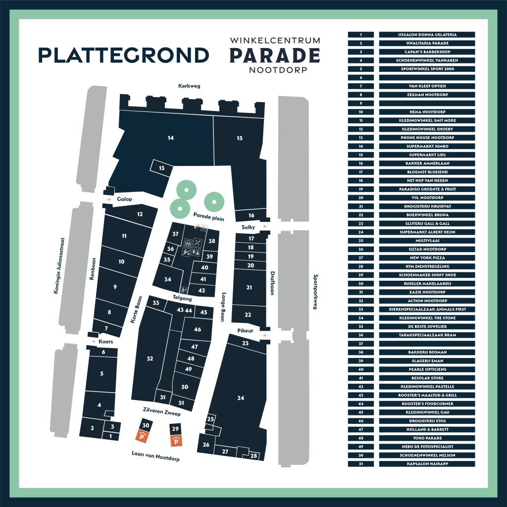 Winkels & Plattegrond - Winkelcentrum Parade